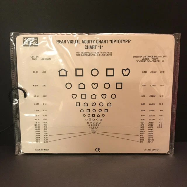 OPTOTYPE CHART EYE Chart Letter Near Vision Chart with Proportional ...