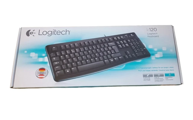 LOGITECH KEYBOARD K120 Kabel USB Made in Germany Mit OVP schwarze ...