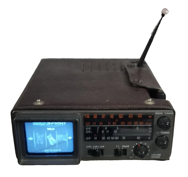 VINTAGE UNISONIC AM/FM 2 Band Radio Vhf/Uhf All Channel Micro Tv Xl-990 ...