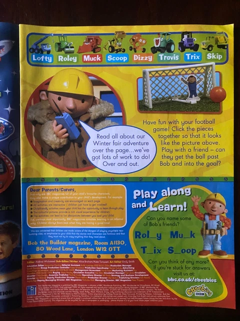 BOB THE BUILDER Cbeebies Christmas magazine comic Issue 69 2004 £19.99 ...