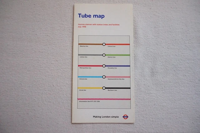 JULY 1990 LONDON Underground Pocket Map Tube Map Tube Centenary VGC £14 ...