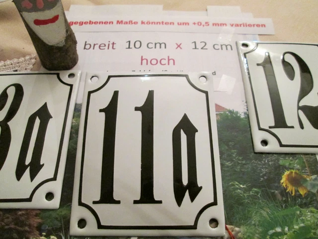 HOUSE NUMBER #11A Enamel Black Number on White Background 10cm x 12cm £ ...