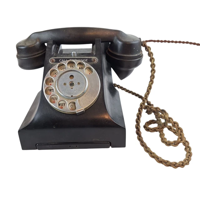 VINTAGE BAKELITE BLACK Telephone Call Exchange With Front Pull Out ...