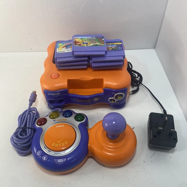 VTECH VSMILE TV Learning System Orange Console Complete With 7 Games £ ...