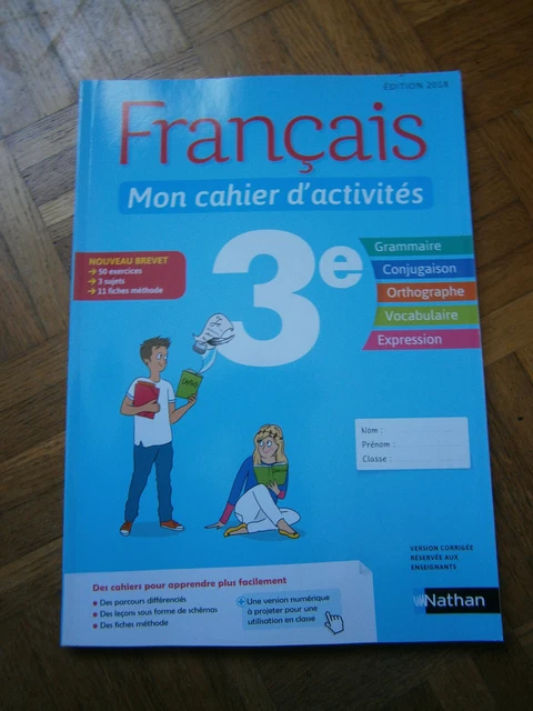 FRANÇAIS MON CAHIER D?Activités 3e Édition 2018 Nathan EUR 4,00 ...