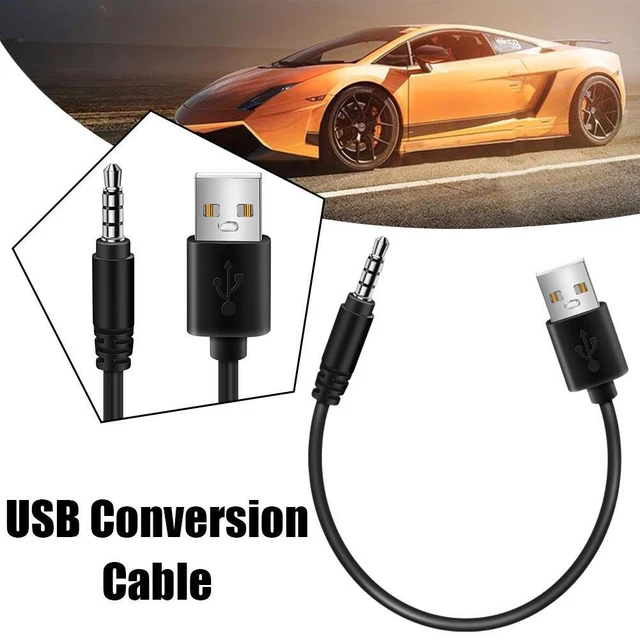 3.5MM AUX AUDIO To USB 2.0 Male Charge Cable Adapter Cord For Car MP3 £ ...