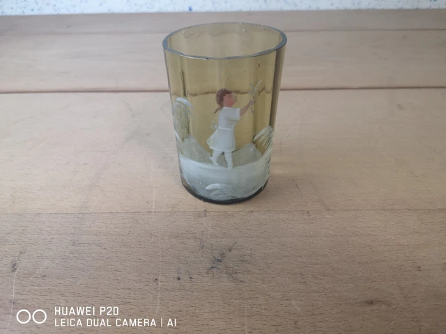ANCIEN VERRE ÉMAILLÉ souvenir de communion EUR 15,00 - PicClick FR