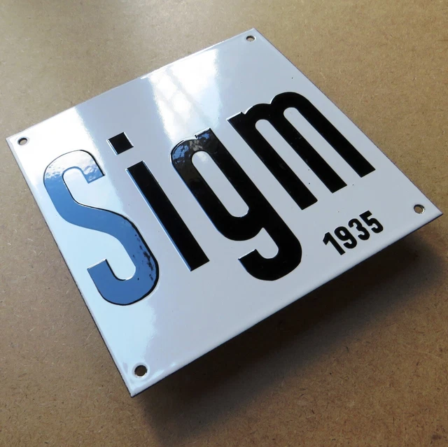 SIGM 1935 = Antikes Emailschild MAKELLOS Gleis Bahnhof Sigmaringen ...