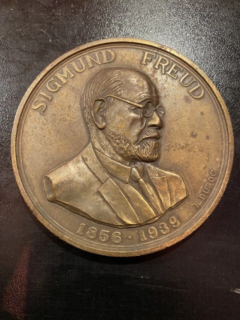 RARE TRÈS GROSSE MEDAILLE Sigmund Freud 1856-1939 French Antique EUR 20 ...