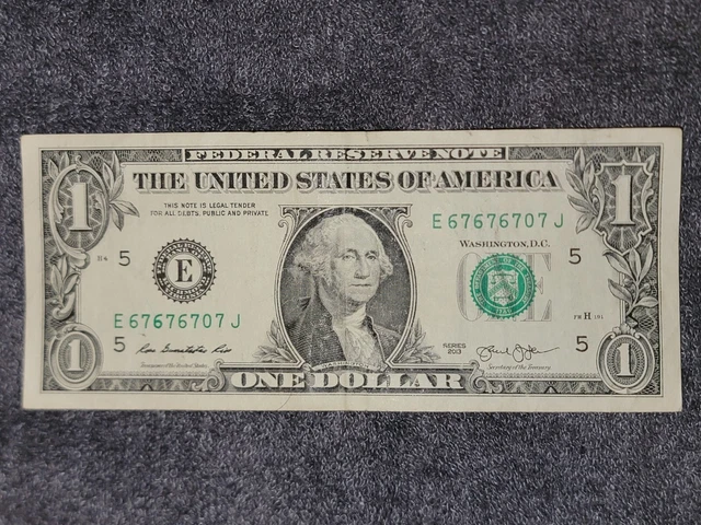 FANCY SERIAL NUMBER $1 One Dollar Bill Note Quad Repeater L 39363936 P ...