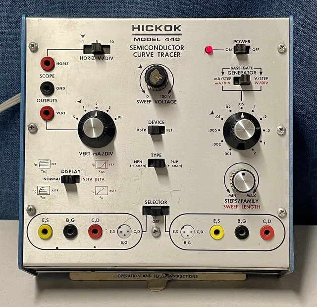 VINTAGE HICKOK MODEL 440 Semiconductor Curve Tracer Tested Operational ...