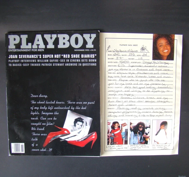 PLAYBOY MAGAZINE NOVEMBER 1992 Joan Severance Cover Stephanie Adams ...