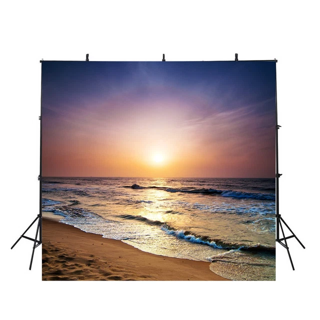 SEA BEACH PHOTOGRAPHY Backdrops Sunset Vinyl Photography Backdrop ...