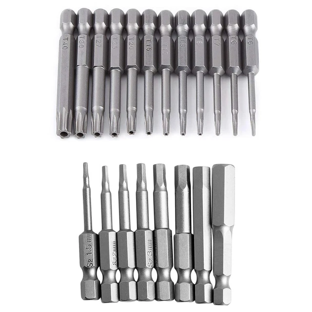 SECURITY TORX BIT Set + Hex Key Allen Bit Set - For Power Drill ...