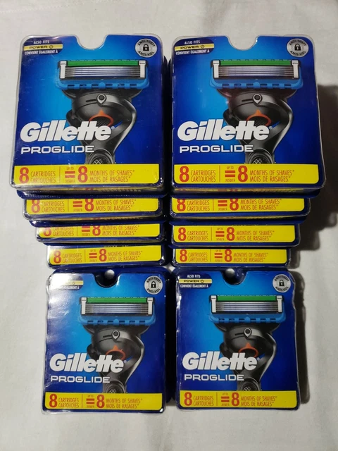 GILLETTE PROGLIDE RAZOR Blades for Men-10 Blue Packs Of 8 = 80 ...
