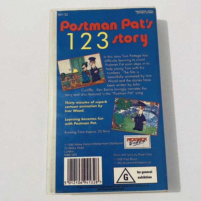 POSTMAN PAT VHS Video Kids TV Show Pickwick Video Postman Pat’s 123 ...