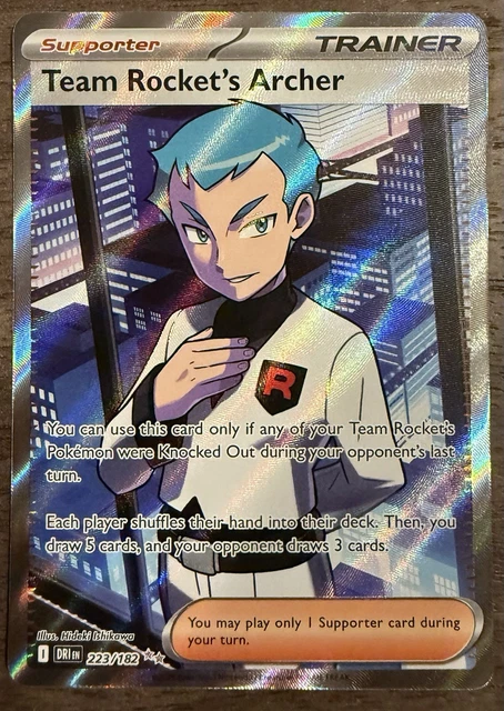POKÉMON TCG TEAM Rockets Archer Destined Rivals Super Rare Trainer Card ...