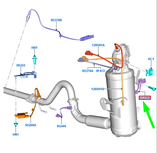 FORD FOCUS MK4 C519 Exhaust System Pressure Sensor Assy 2230164 NEW ...