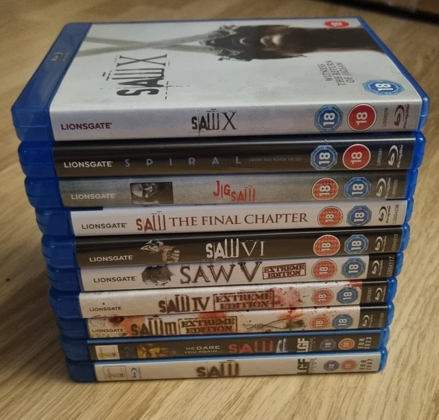 SAW 1-10 COMPLETE Collection Blu ray Set Extreme Edition Jigsaw Spiral ...