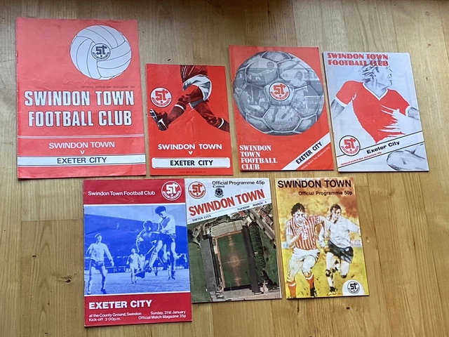 SWINDON TOWN V EXETER CITY Football match programmes Collection of 7 STFC homes £15.99 - PicClick UK