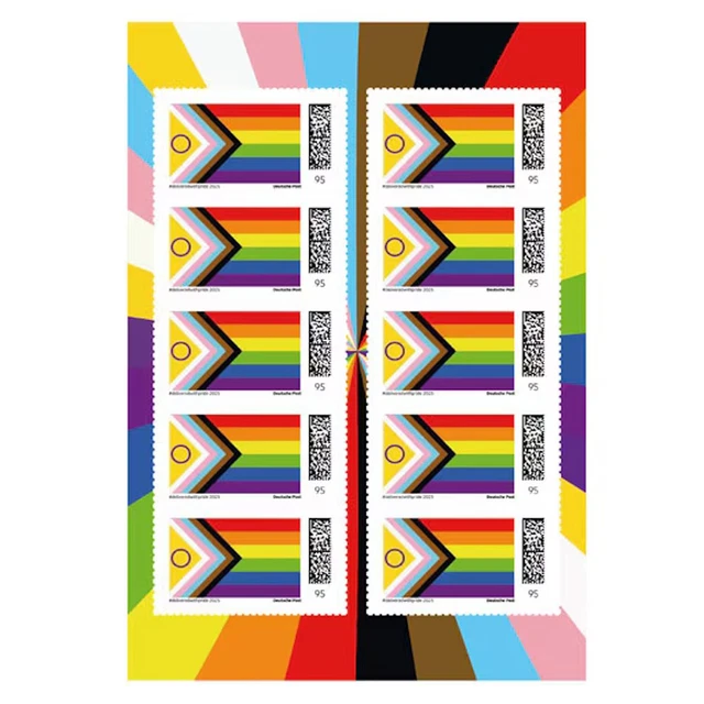 10 STAMPS OF 95 Pride 2025 Limited Special Edition LGBT Gay Rainbow ...