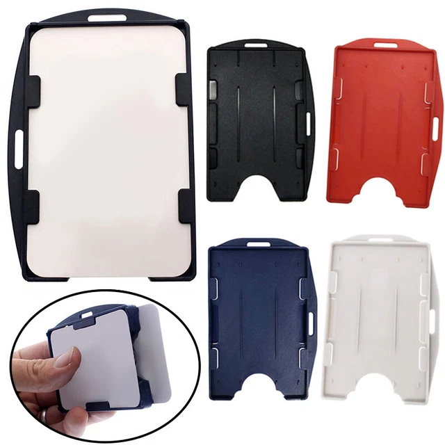 *HARD PLASTIC ID Card Badge Work ID Card Holder Durable Protector Cover ...