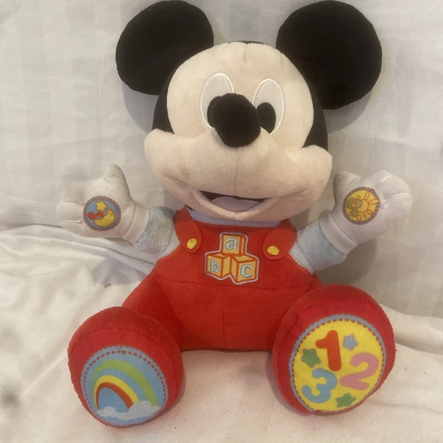 DISNEY BABY MICKEY Mouse ABC 123 Interactive Talking Soft Plush Toy ...
