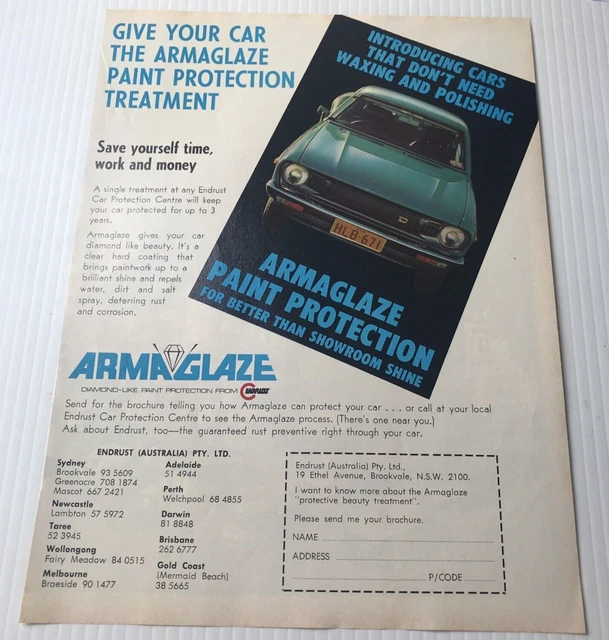 ARMAGLAZE ENDRUST PAINT Protect Original 1970's Vintage Magazine ...