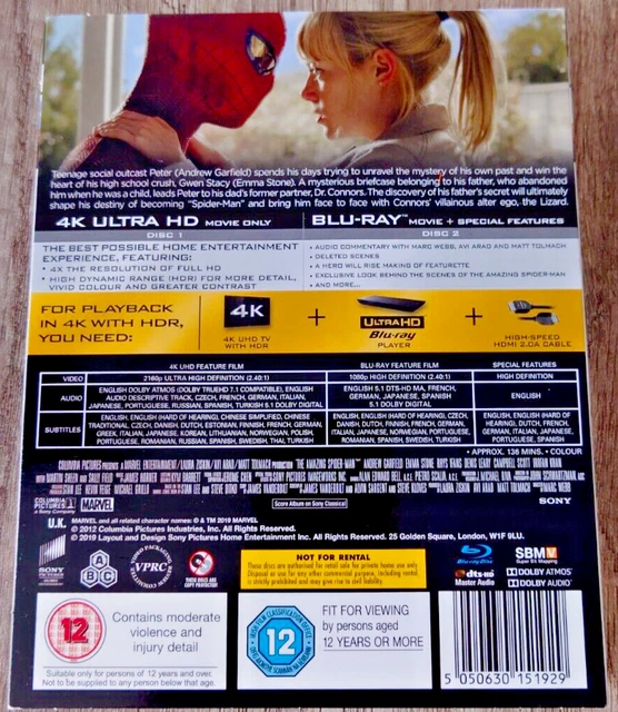 SPIDER-MAN - 3 Movies Collection - 4K Ultra HD + Blu-ray EUR 50,00 ...