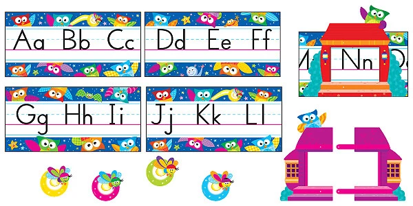 OWL STARS ABC Alphabet Line School Classroom Display Border £12.99 ...