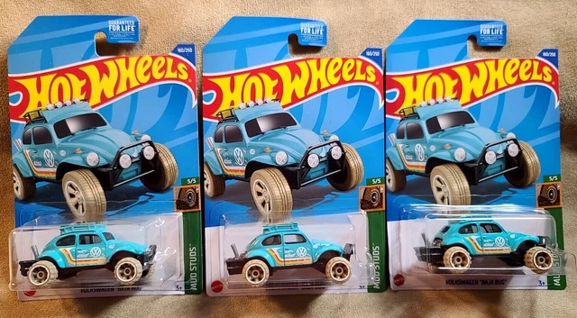 LOT DE 3 Roues Chaudes : Volkswagen "Baja Bug" Goujons Boue 5/5 #160/ ...