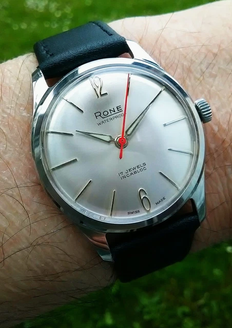 VINTAGE MENS 1970'S RONE Swiss made re-illuminated dial mechanical ...