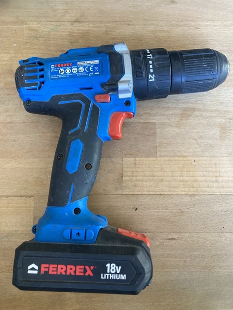 FERREX 18V LI-ION Cordless Combi Hammer Drill Driver With Battery. No ...