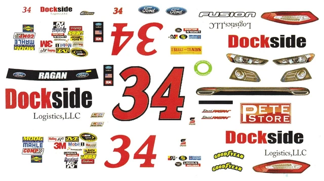 #34 DAVID RAGAN Dockside Ford 2013 1:25th - 1/24th Scale Waterslide ...