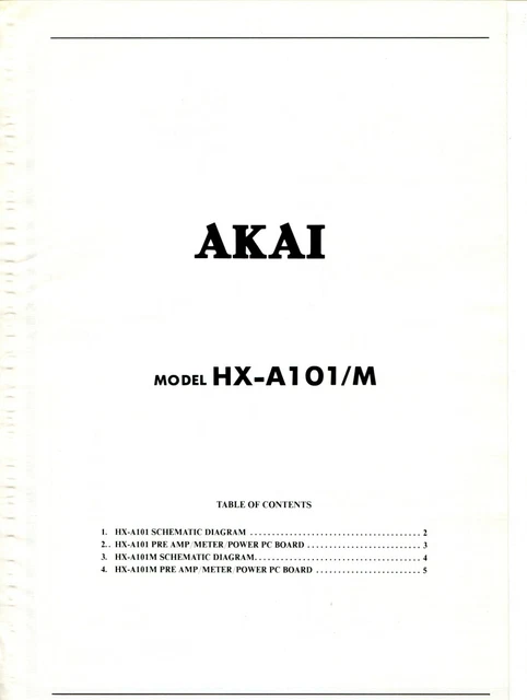 AKAI MODEL HX-1C Cassette Deck Schematic Diagram £11.19 - PicClick UK