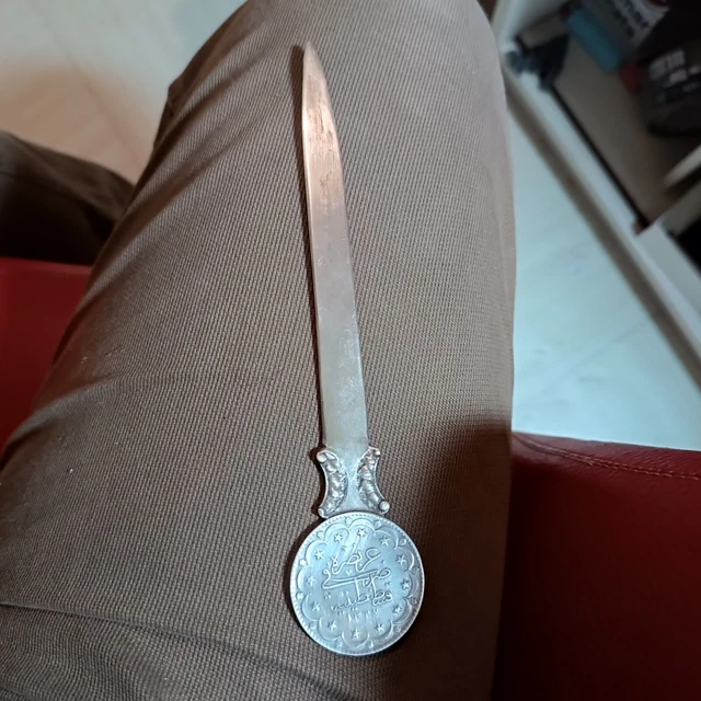 ANCIEN COUPE PAPIER Ouvre Lettre En Argent, Turc Turquie EUR 39,00 ...