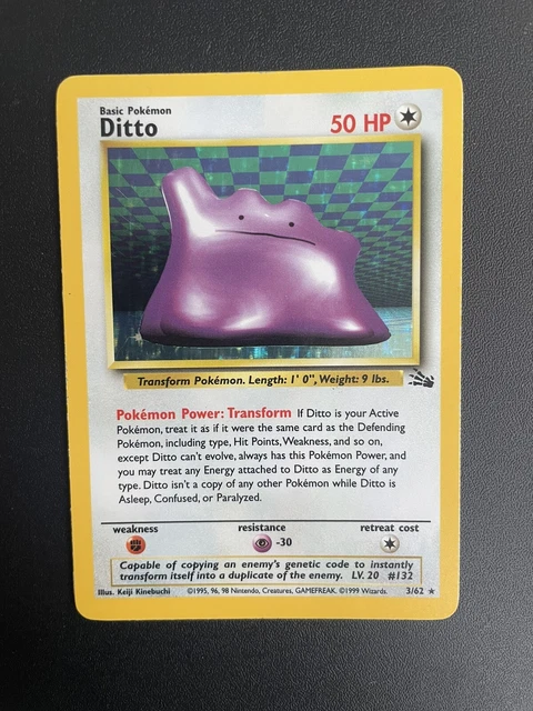 POKÉMON TCG DITTO Fossil Set 3/62 Holo Rare Vintage Wotc EUR 25,59 ...