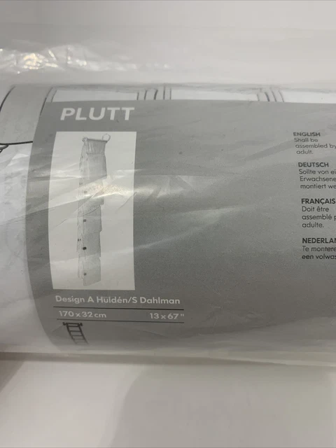 DISCONTINUED WHITE IKEA PLUTT 6 Pocket Wall Organizer w Hanger 66" tall ...