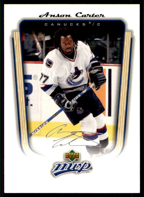 2005-06 PONT SUPÉRIEUR MVP Anson Carter Vancouver Canucks #372 EUR 0,85 ...