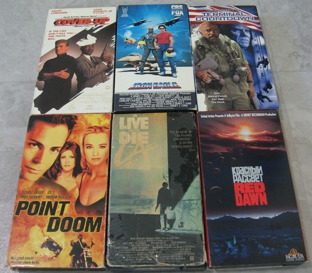ACTION VHS LOT - Red Dawn, Iron Eagle, Cover Up, Point Doom, Terminal ...