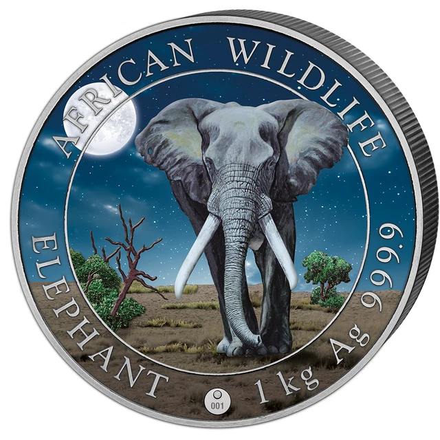 SILBERMÜNZE 1KG ELEFANT Giant Moon 2025 - Somalia - Stempelglanz in Farbe EUR 2.950,00 - PicClick DE