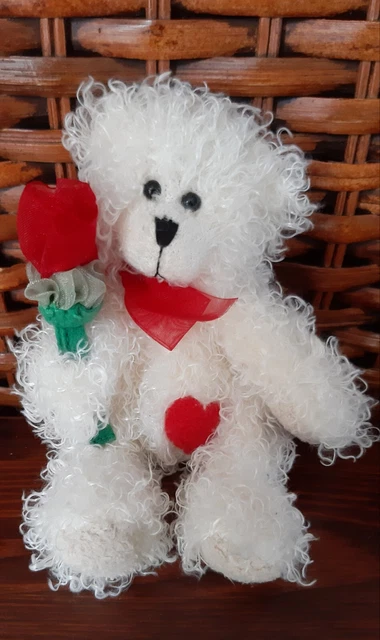 VINTAGE RUSS BERRIE Alice's Bear Shop 'Tilly' White Bear With Heart ...