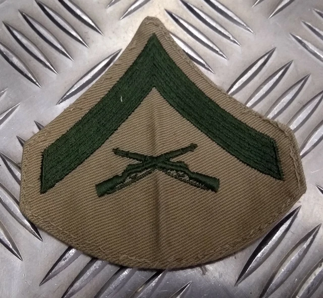 GENUINE VINTAGE U.S.M.C Marine Corps Lance Corporal Shoulder Chevron ...