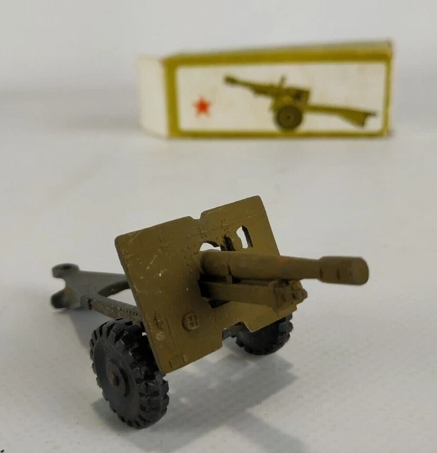 VINTAGE SOVIET ARMY Artillery Gun Anti-Tank Military WW2 Metal Toy with ...
