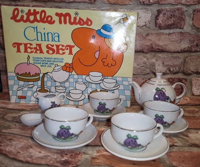 VINTAGE LITTLE MISS China tea set complete in box £12.99 - PicClick UK
