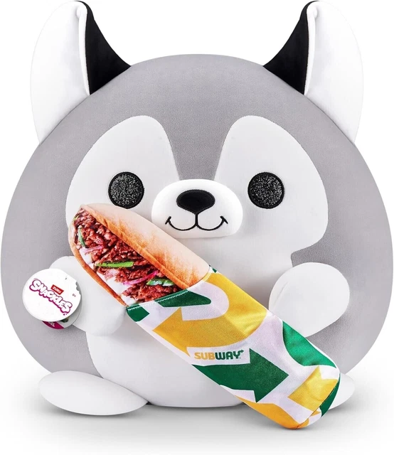 SNACKLES SERIES 1 Super Sized 35cm Husky with Subway Sandwich Plush £16 ...