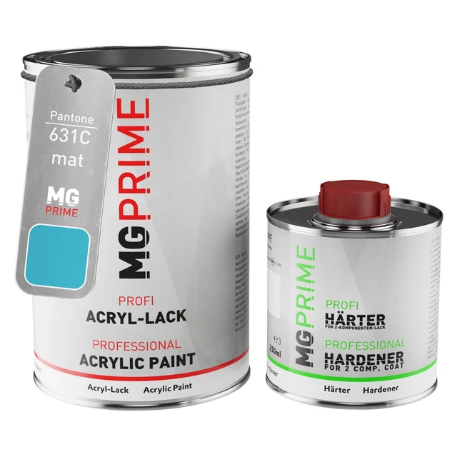 PANTONE 631C BLUE mat peinture acrylique 1,5 Litres 1500 ml durcisseur ...