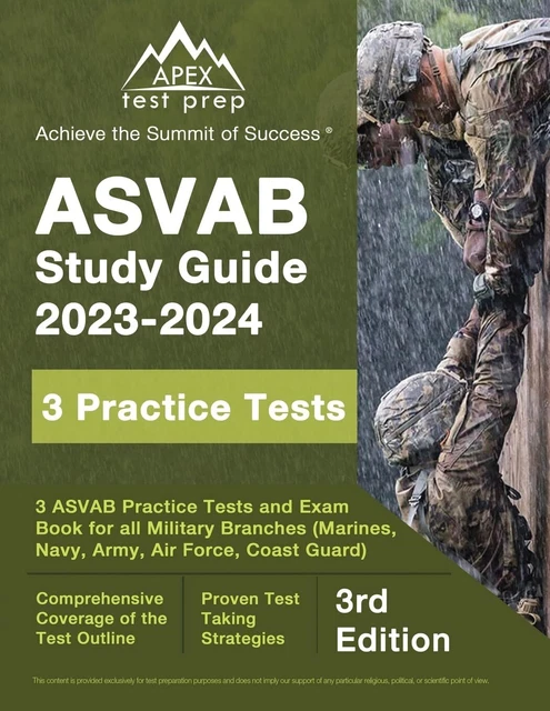 ASVAB STUDY GUIDE 2023-2024: 3 ASVAB Practice Tests and Exam Prep Book ...