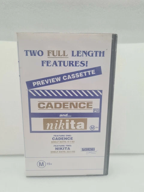 RARE VHS VIDEO Tape CADENCE, and NIKITA Big Box DEALER PREVIEW Palace ...