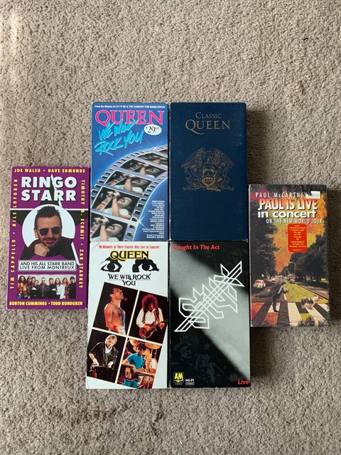 VINTAGE ROCK MUSIC VHS Tapes Queen McCartney Ringo Styx Music Videos ...